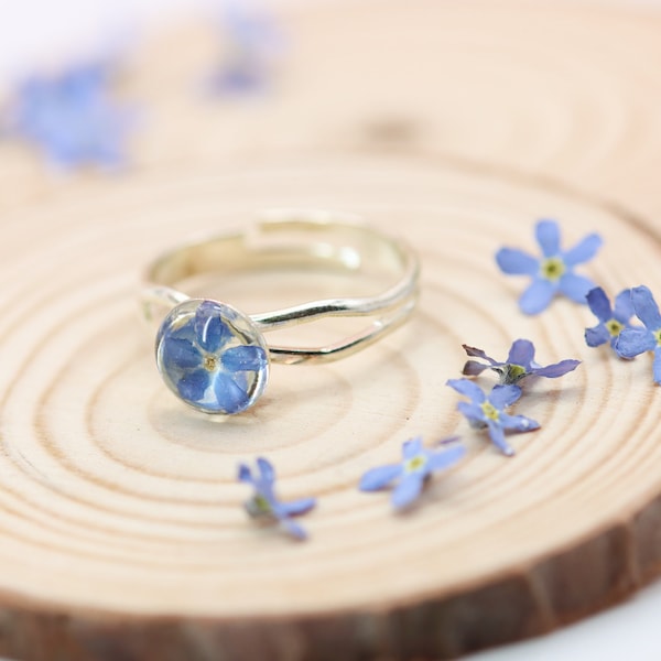 Resin Forget Me Not Rings - Etsy