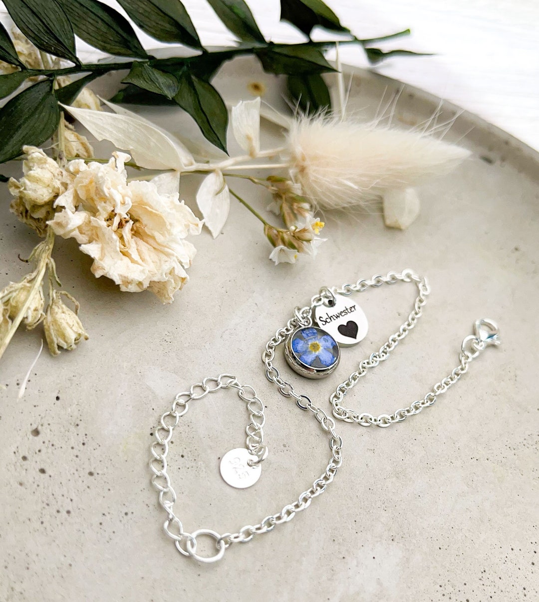 Pendant "forget-me-not" Unique, Expressive Resin Jewelry Silver ...