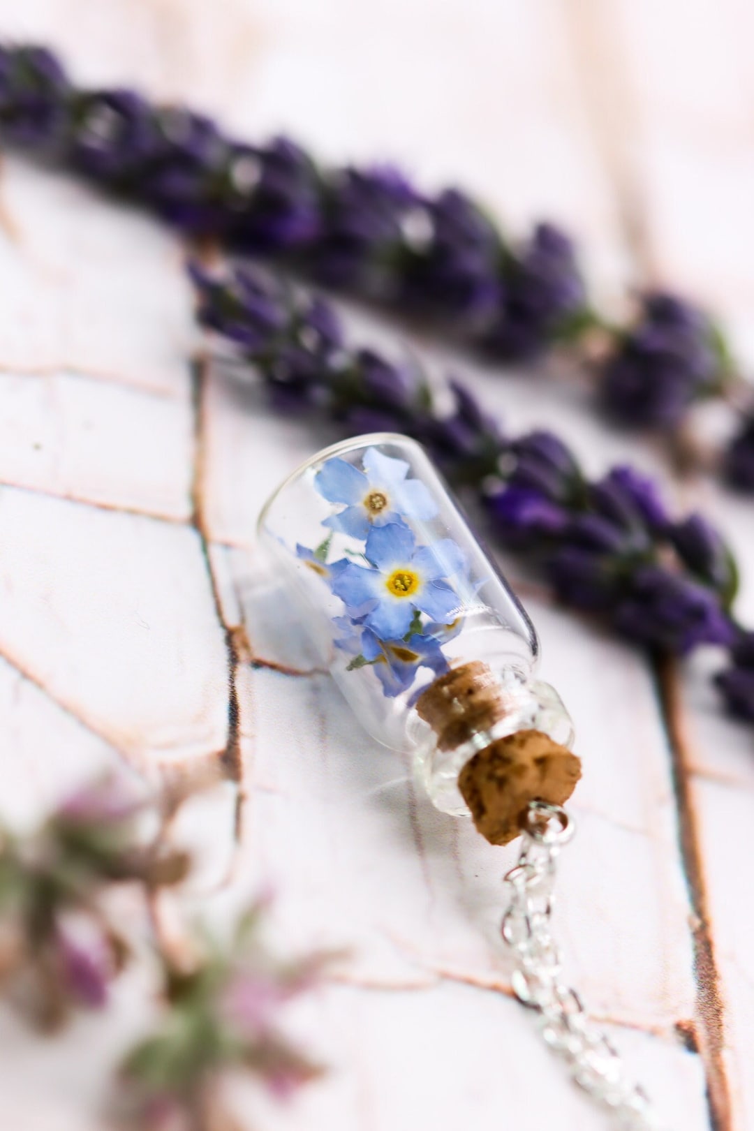 Bottle "forget-me-not" Glass Bottle - Etsy