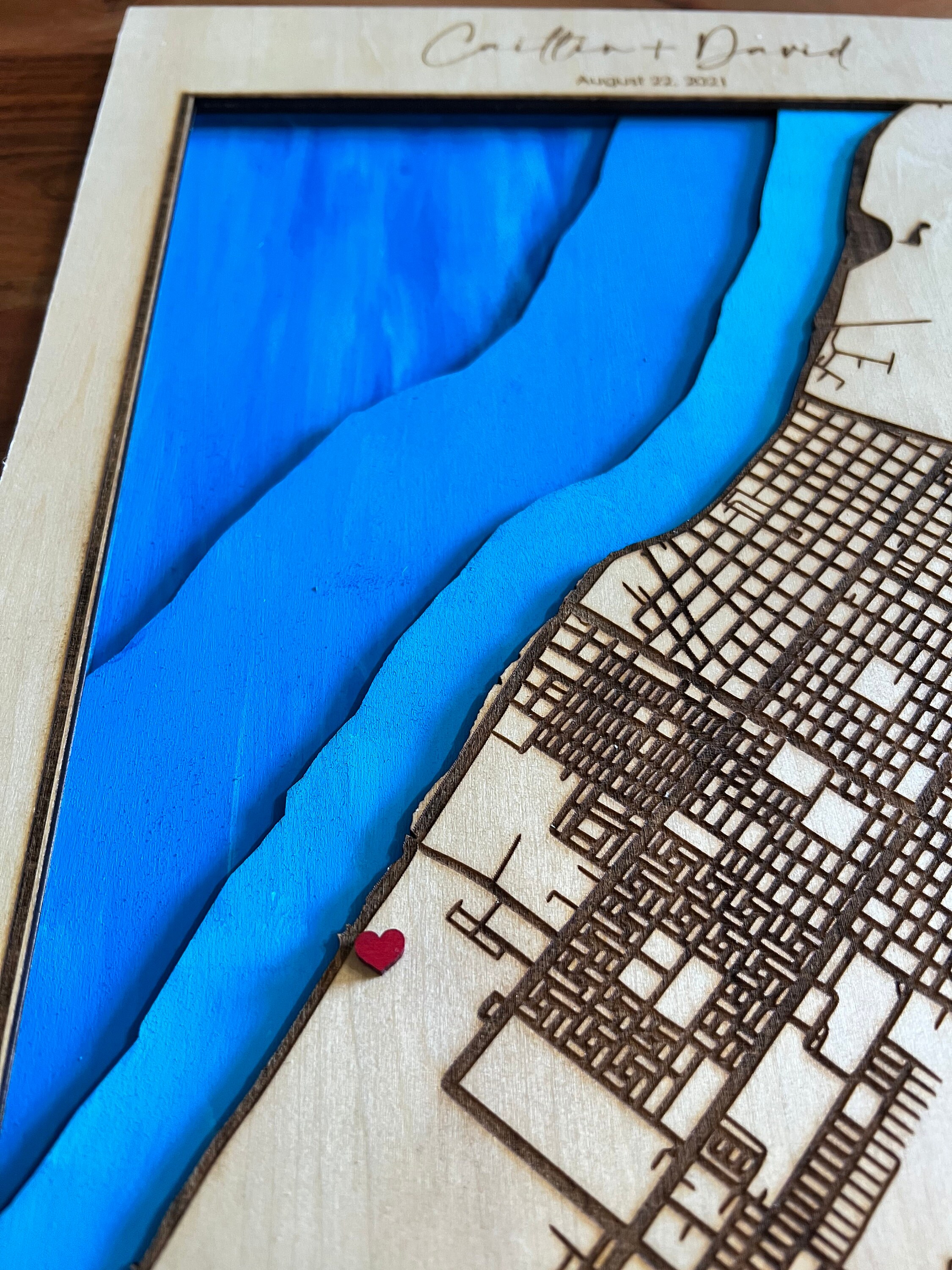 Wedding Location 3D Laser Etched Maps Customizable - Etsy