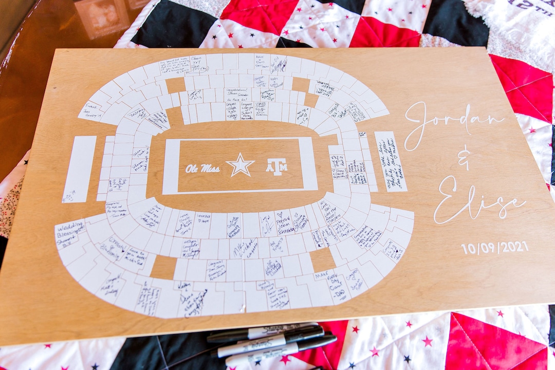 Customized Gift Stadium Wedding Guest Book / Wall Decor - Etsy