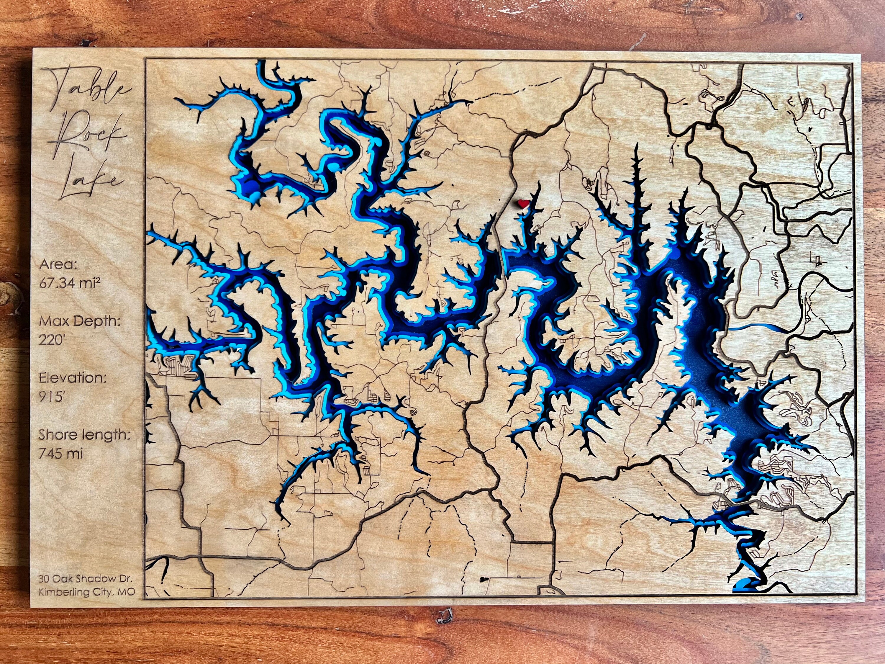 Giftable 3D Laser Etched Maps, Lakes, Cities - Customizable! - Etsy