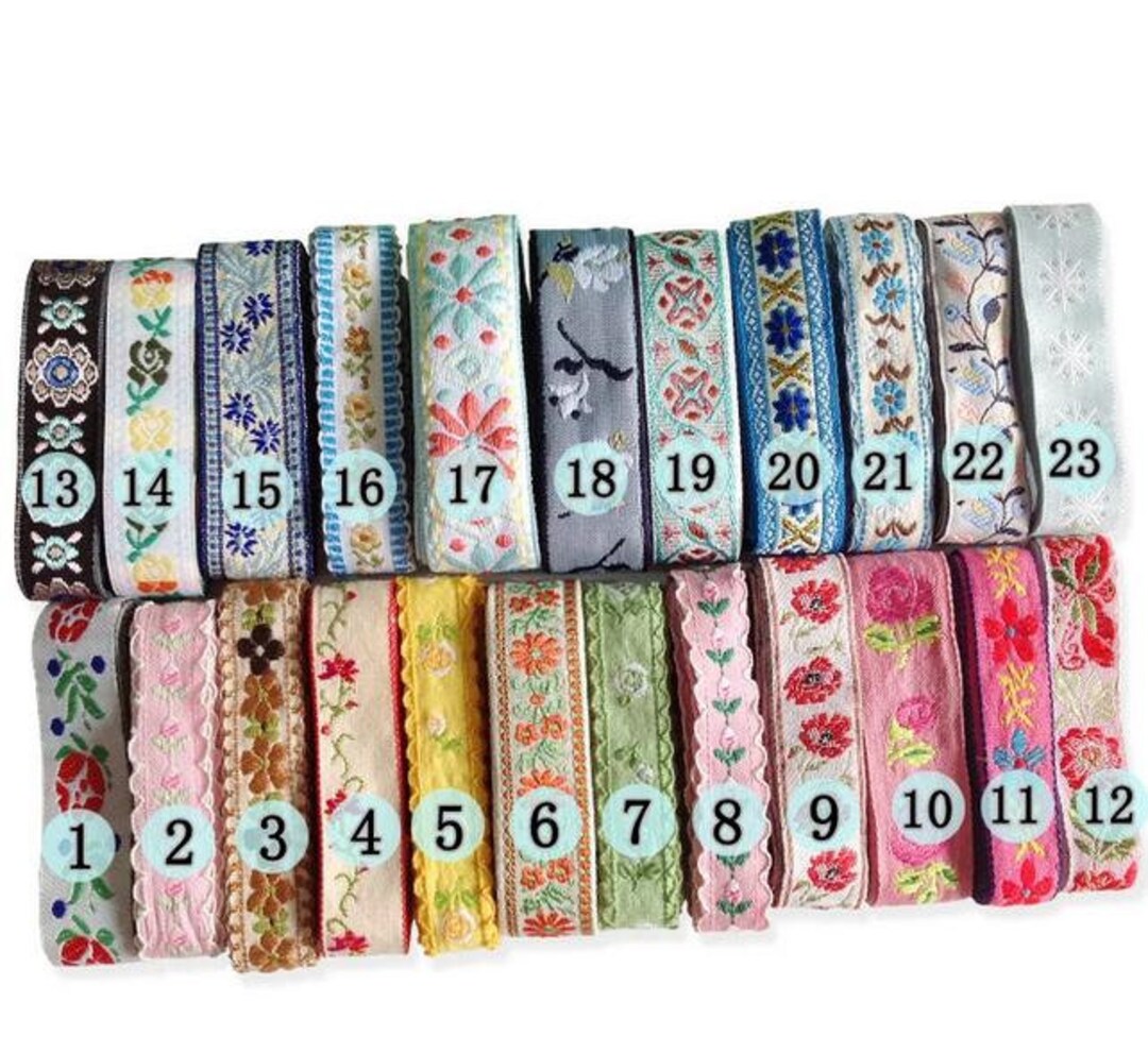 Flower Jacquard Embroidery Lace Trim Border, Sewing Fabric Trimming ...