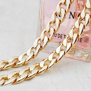 1 Pcs 12mm Gold Bag Chain, Metal Snap Clasps Purse Strap Chain ...