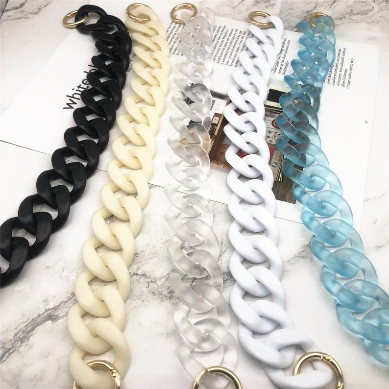 Black White Resin Bag Chains Clear Acrylic Purse Chain Strap - Etsy