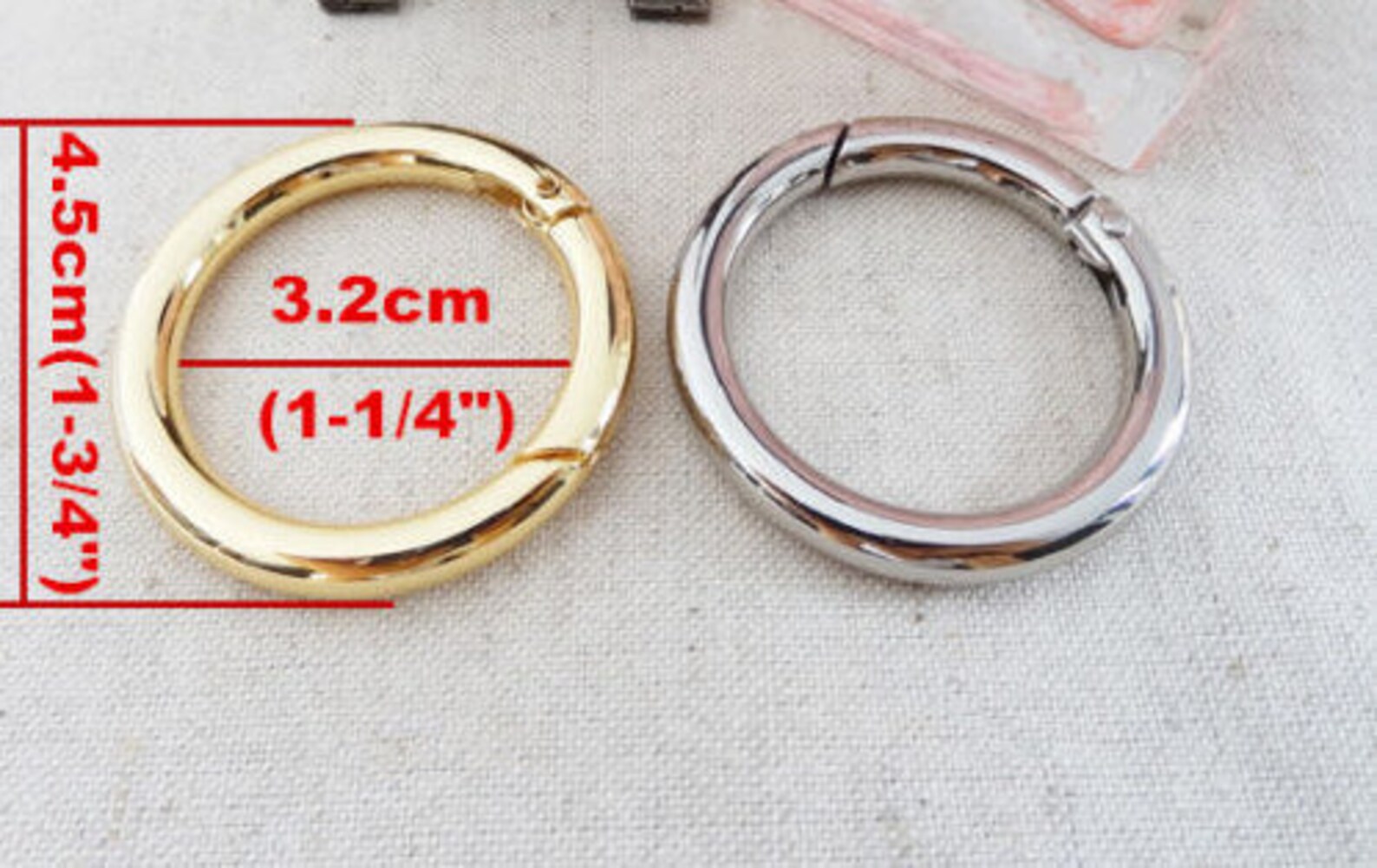 4 Pcs Inner 32mm Metal Spring Ring Clasps Round Strap Buckle - Etsy