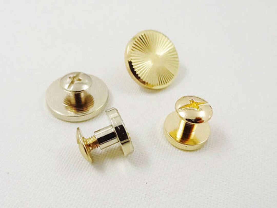 4 Sets 10mm/15mm Gold Embossed Screw Rivets Studs Craft Chicago Nail ...