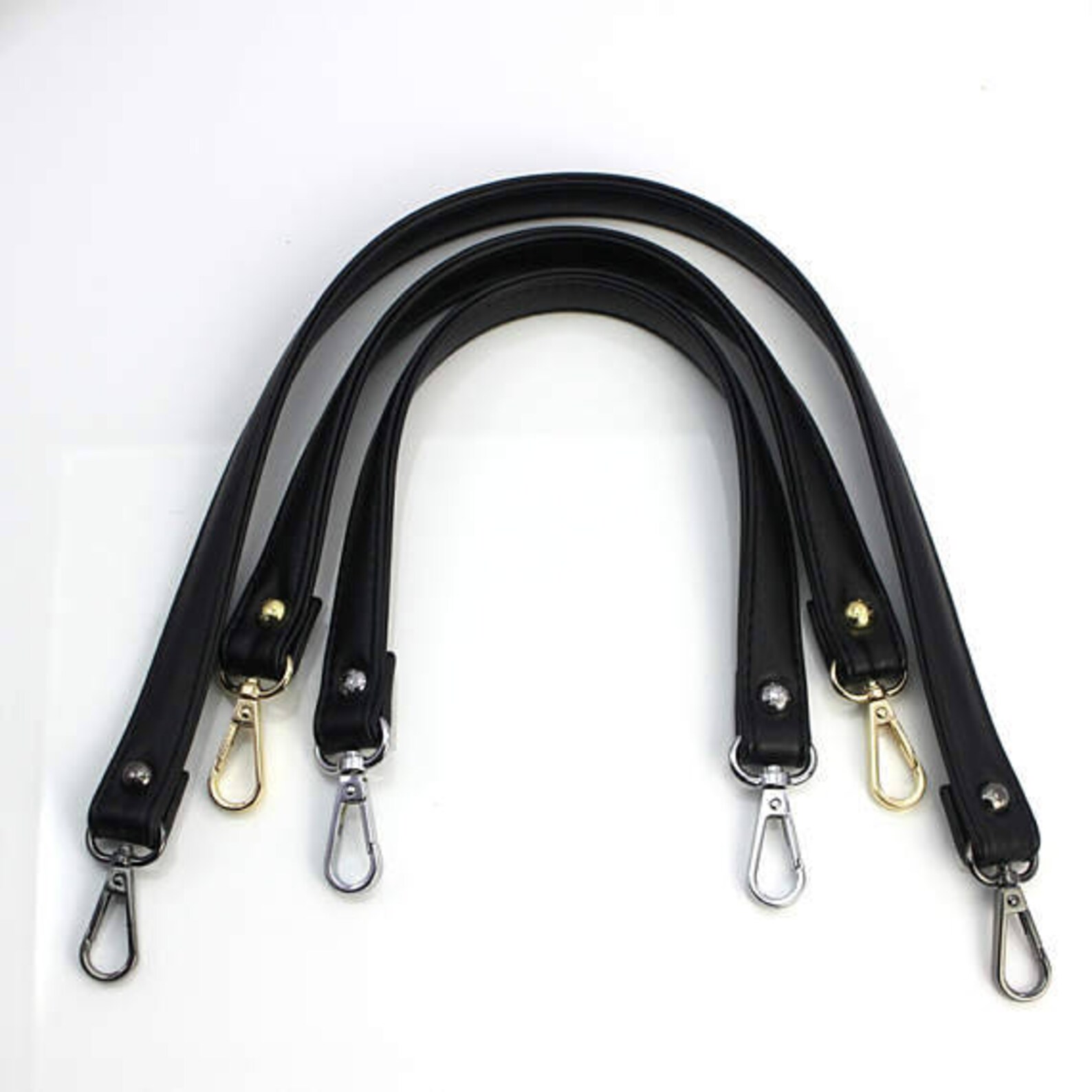 1 Pcs Black PU Leather Handle Metal Clasps Bag Strap Fashion | Etsy