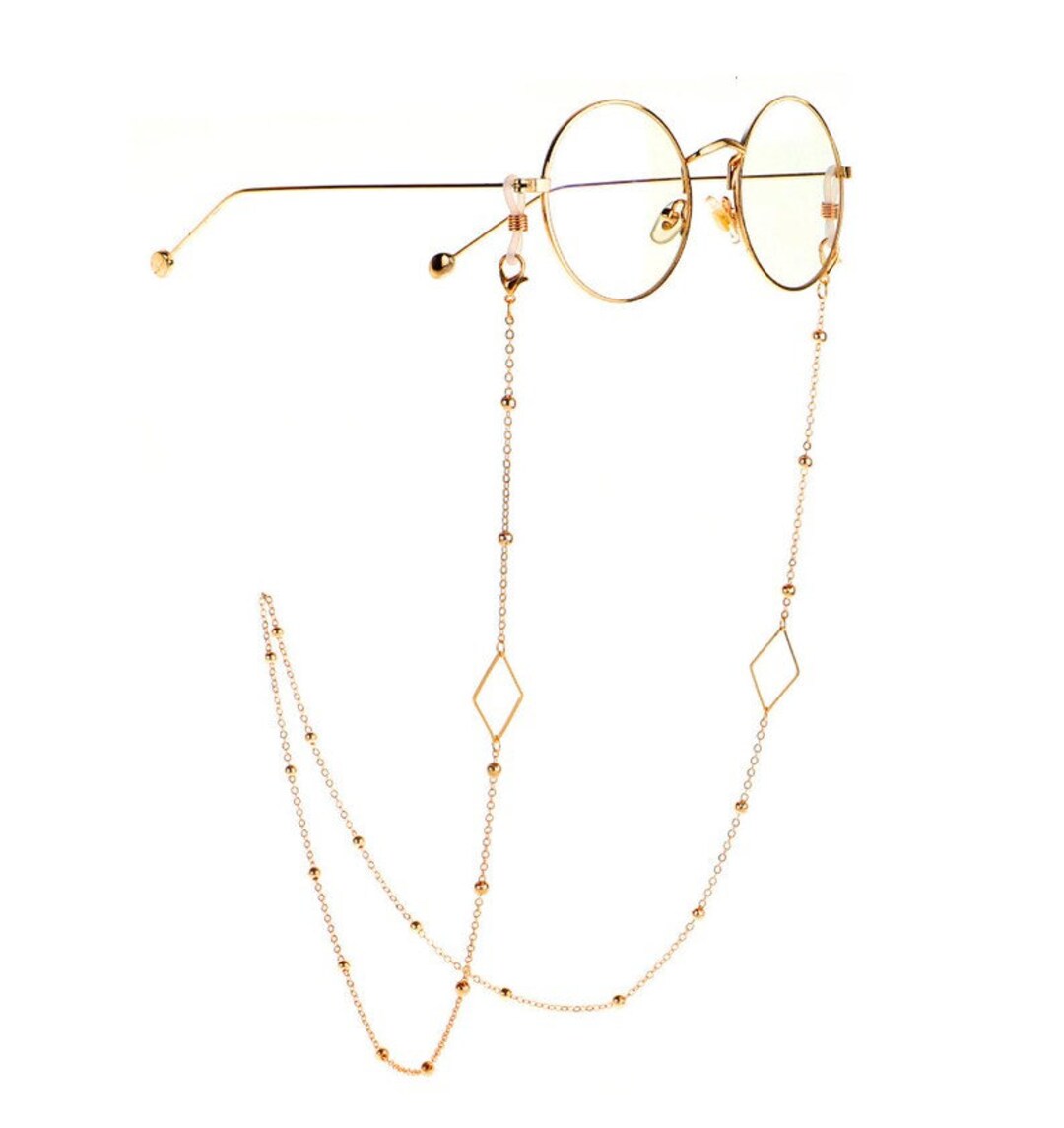 Rhombus Glasses Holder Chain, Metal Sunglasses Chain, Tassel Glasses ...