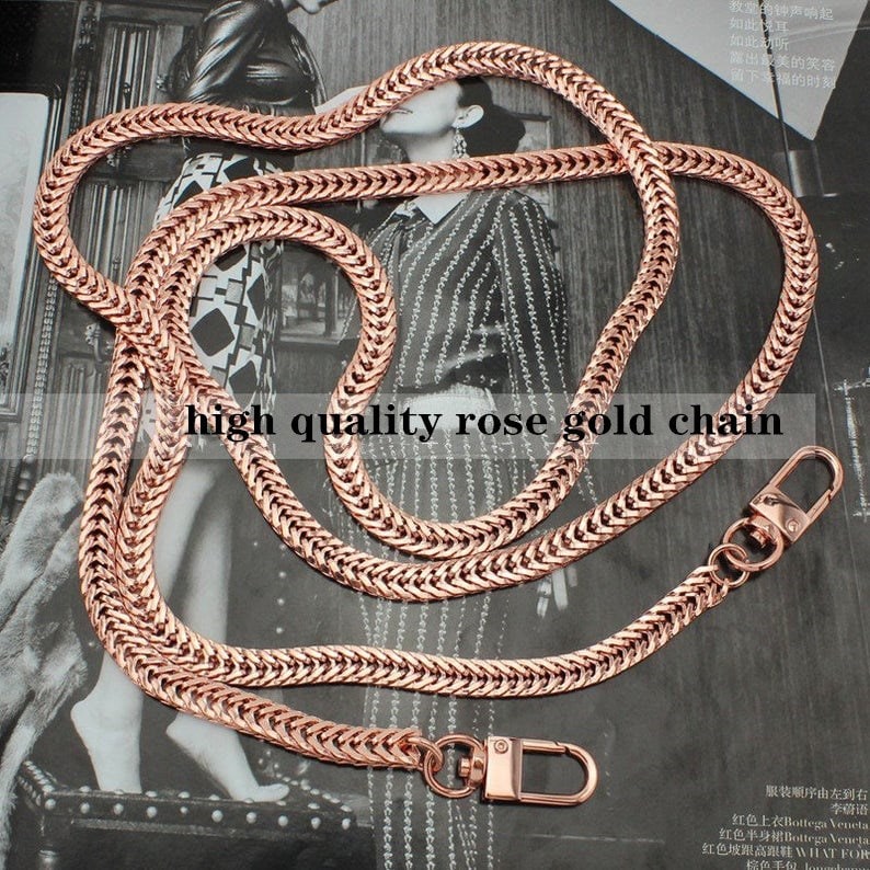 7mm Rose Gold Metal Purse Chain Strap Shoulder Bag Strap - Etsy