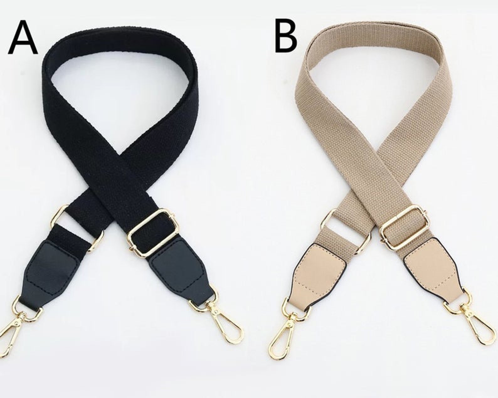 1.5 3.8CM Width Pure Color Purse Strap Black Beige | Etsy
