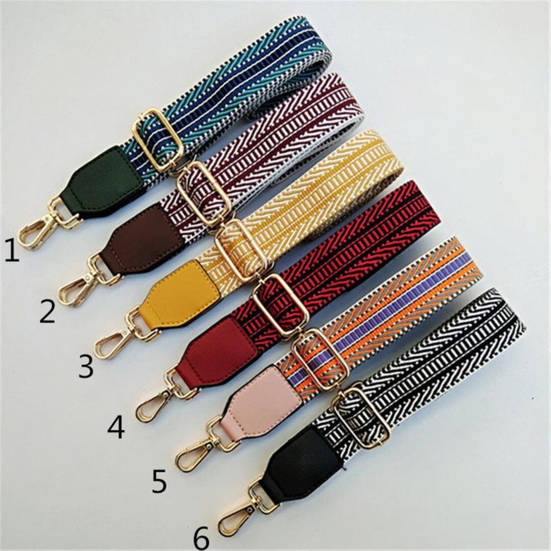 3.8cm Width 80-130cm Women Handbags Strap Cotton Striped Woven Strap ...