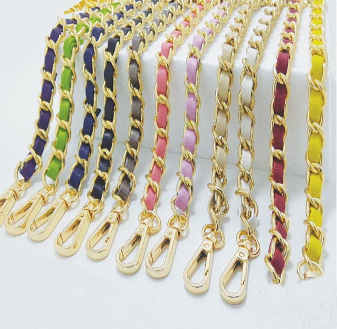 1 Pcs 10mm Leather Chain, Metal Clasps Purse Strap Chain, Shoulder Bag ...