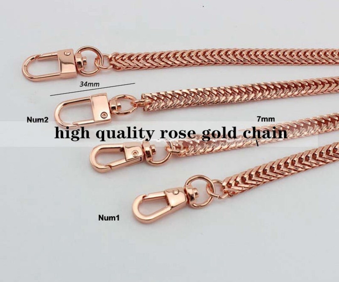 7mm Rose Gold Metal Purse Chain Strap, Shoulder Bag Strap Chain, High ...