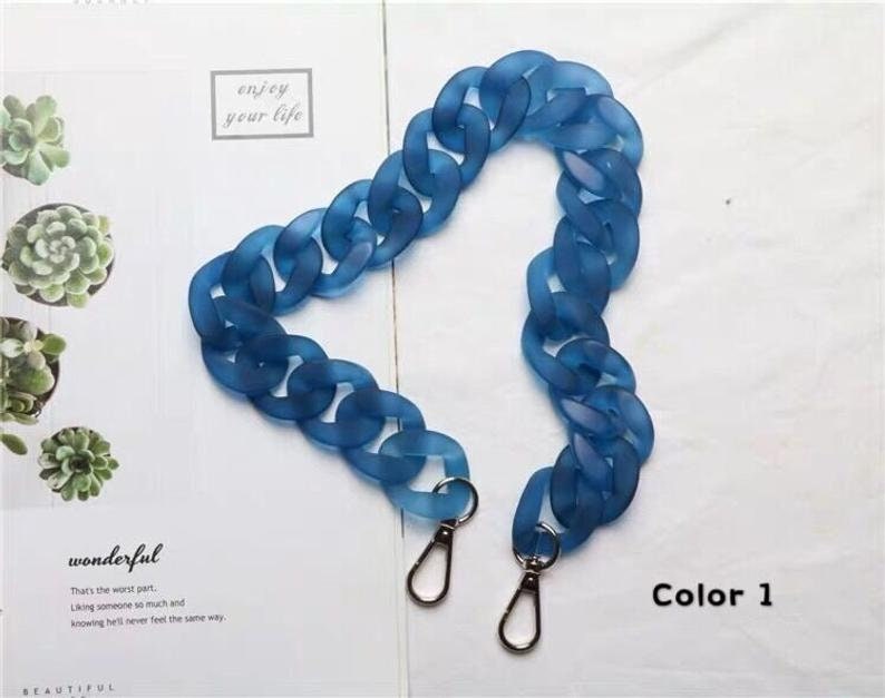 8 Color Acrylic Purse Chain Strap Retro Resin Bag Chain | Etsy