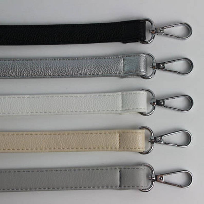 1 Pcs Adjustable Black Leather Handle Metal Clasps Bag Strap | Etsy