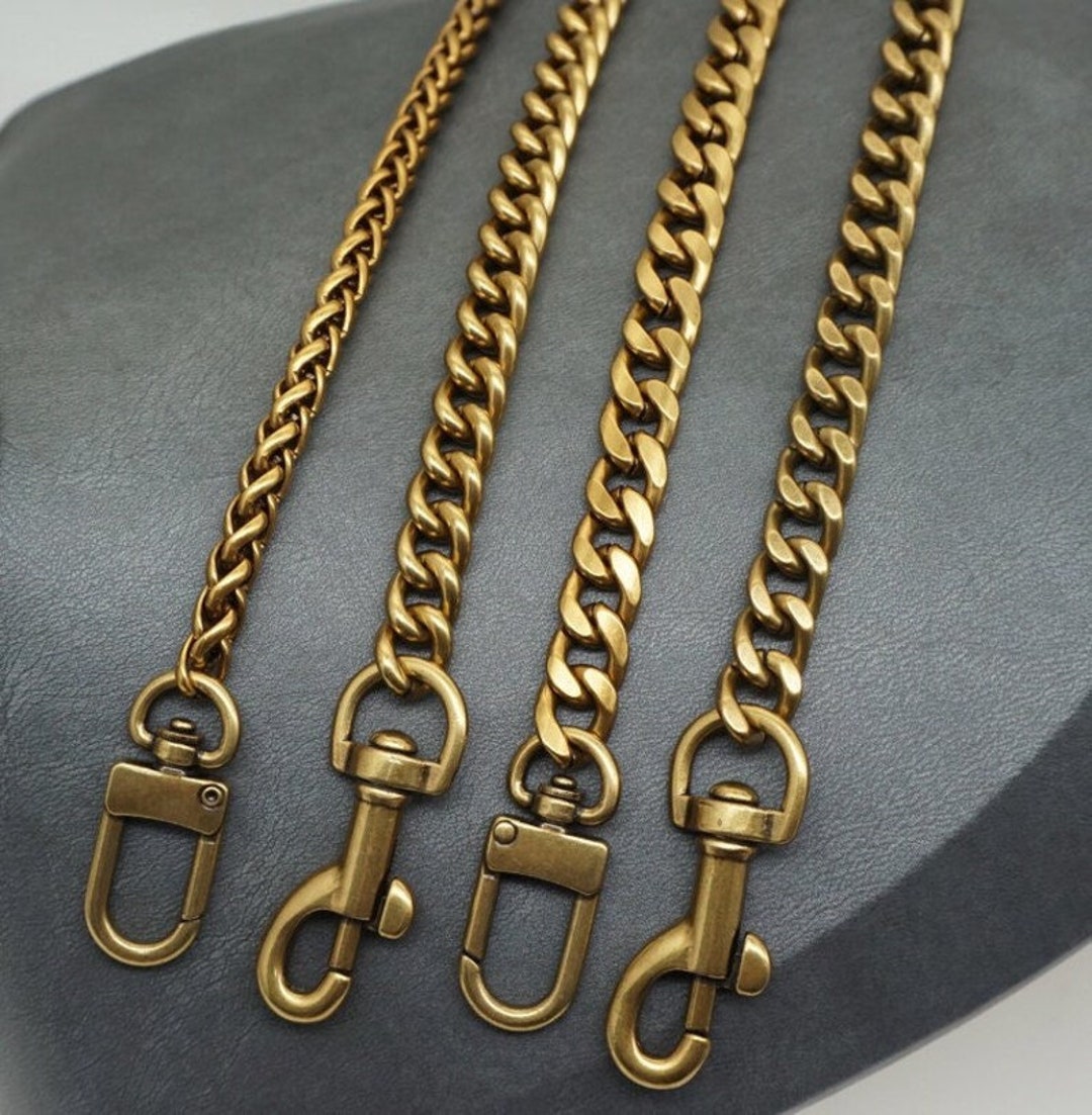 New Antique Gold Purse Chain Strap, Bag Handle Chain, Crossbody Handbag ...