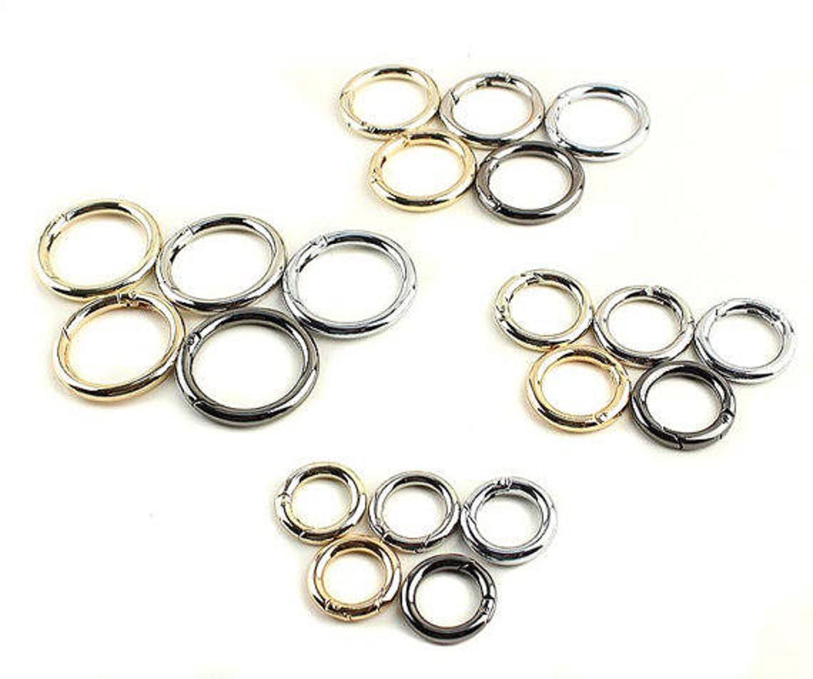 4 Pcs Metal Spring Ring Clasps Strap Buckle Round Purse - Etsy