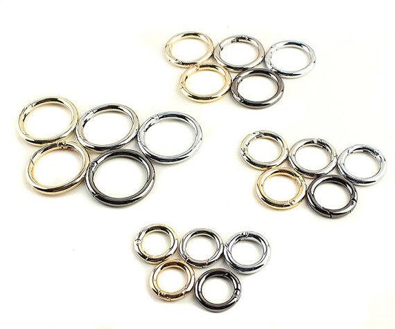 4 Pcs Metal Spring Ring Clasps Strap Buckle Round Purse | Etsy