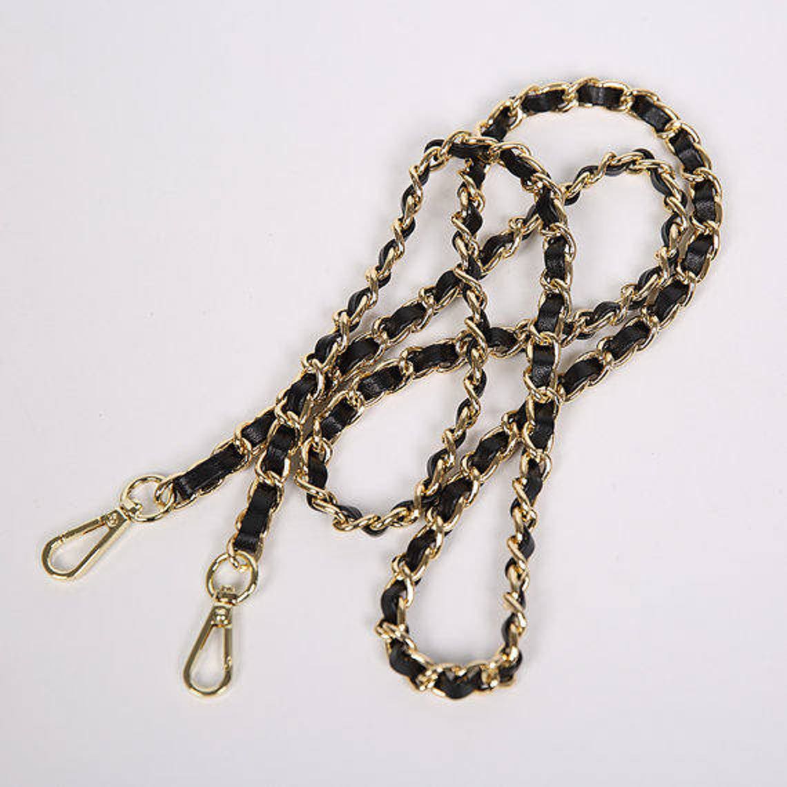 1 Pcs 11mm Black Leather Chain Metal Clasps Purse Strap - Etsy