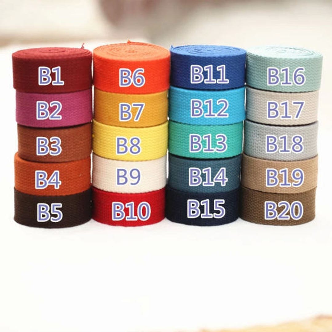 5 Yards, 1 Inch Width, DIY Strap Tape, Thick Woven Cotton Canvas ...
