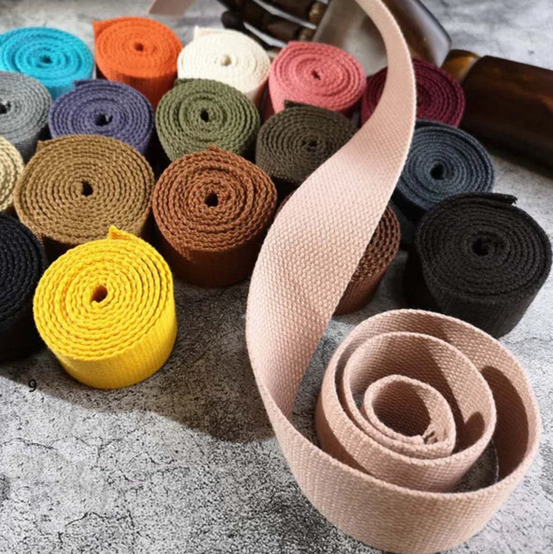 1 1/2 Inch Quality Webbing DIY Purse Strap Tape, Thick Woven Cotton ...