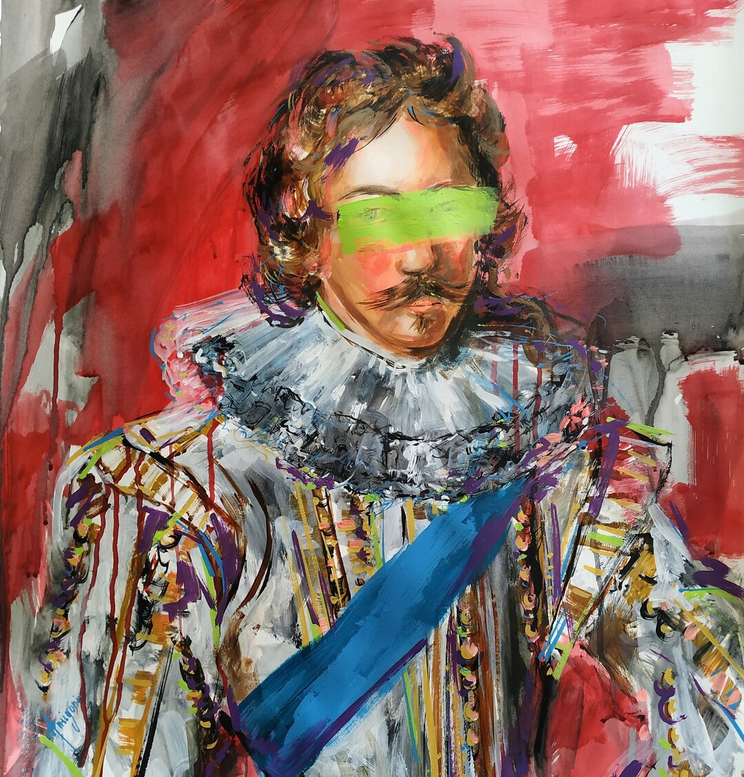 Homage to Old Masters,altered Man Portrait,baroque Painting,maximal Art ...