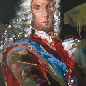 Original Man Painting on Canvas,man Wall Art,baroque Portrait,altered ...