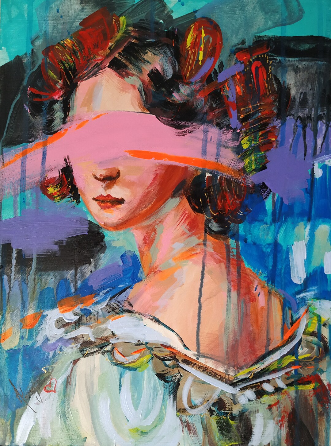 Old Masters Art Altered Portait Maximal Art Original Woman Portrait ...