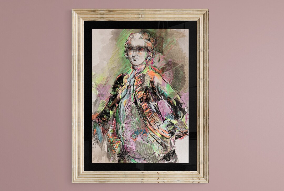 Rococo Man Portrait,original Rococo Art,inspired by Rococo Era,mixed ...