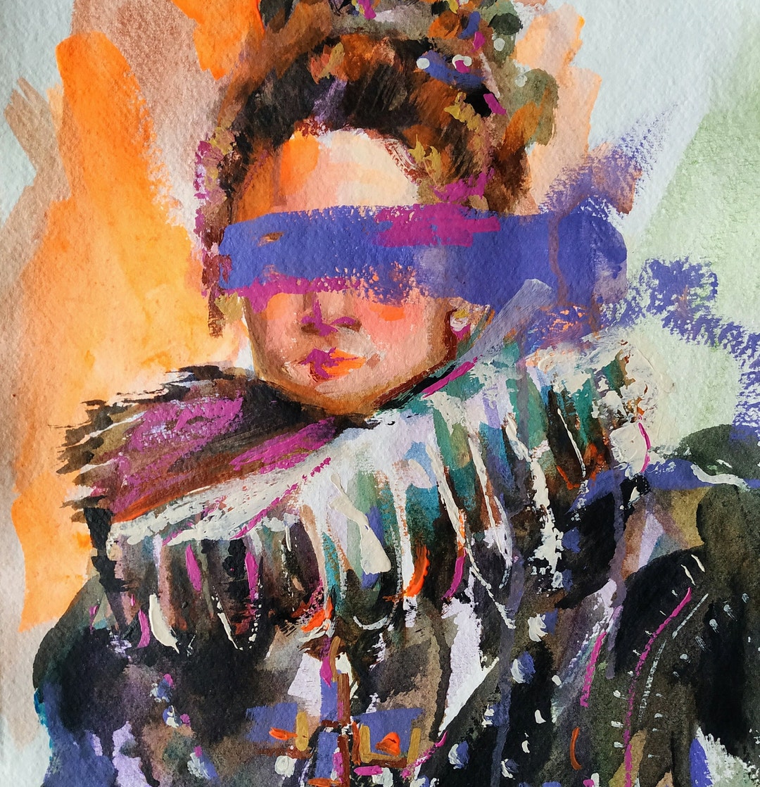 Old Masters Art Altered Portait Maximal Art Original Woman Portrait ...