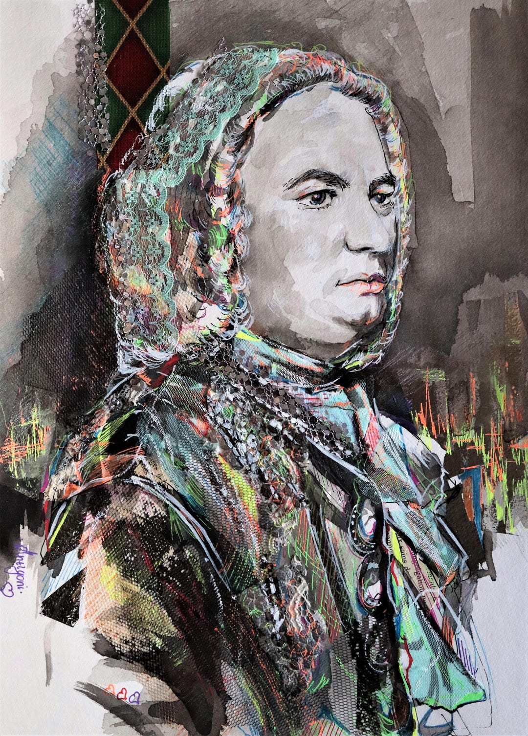 Johann Sebastian Bach Composer Portait Johann Sebastian Bach Painting
