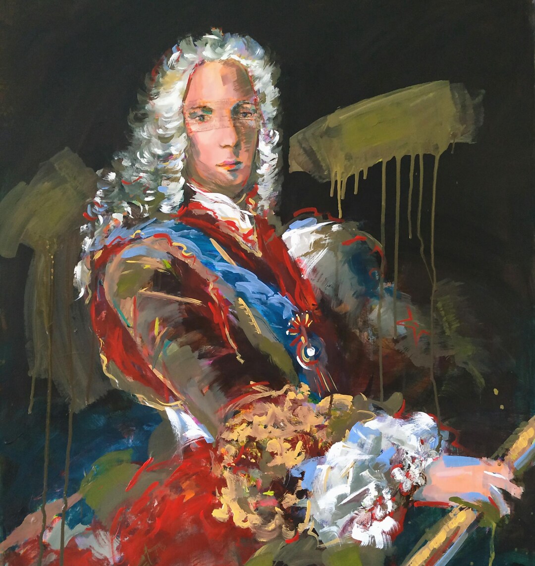 Original Man Painting on Canvas,man Wall Art,baroque Portrait,altered ...