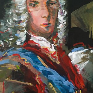 Original Man Painting on Canvas,man Wall Art,baroque Portrait,altered ...