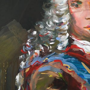 Original Man Painting on Canvas,man Wall Art,baroque Portrait,altered ...