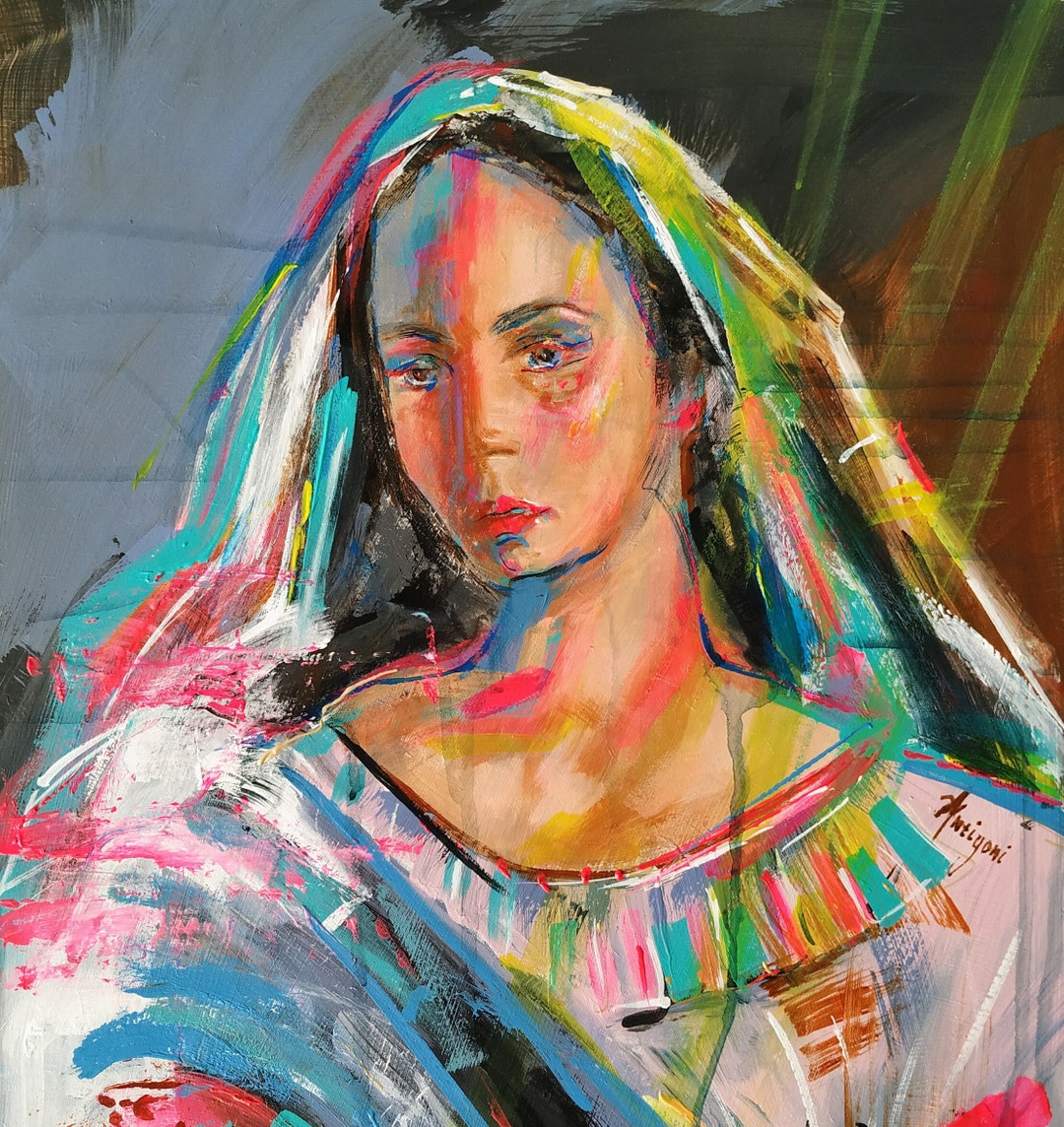 Mary Mother of Jesus,holy Painting,holy Art,mary Portrait,virgin Mary ...