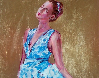 Gold Woman Painting - Etsy