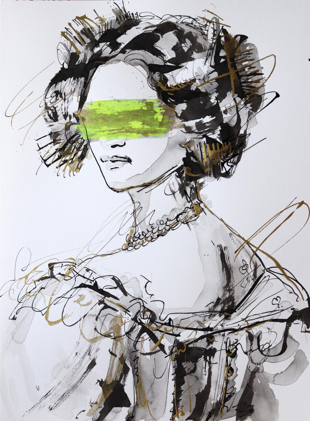 Woman Drawing ,inspired by Old Masters,altered Ink Drawing,woman ...