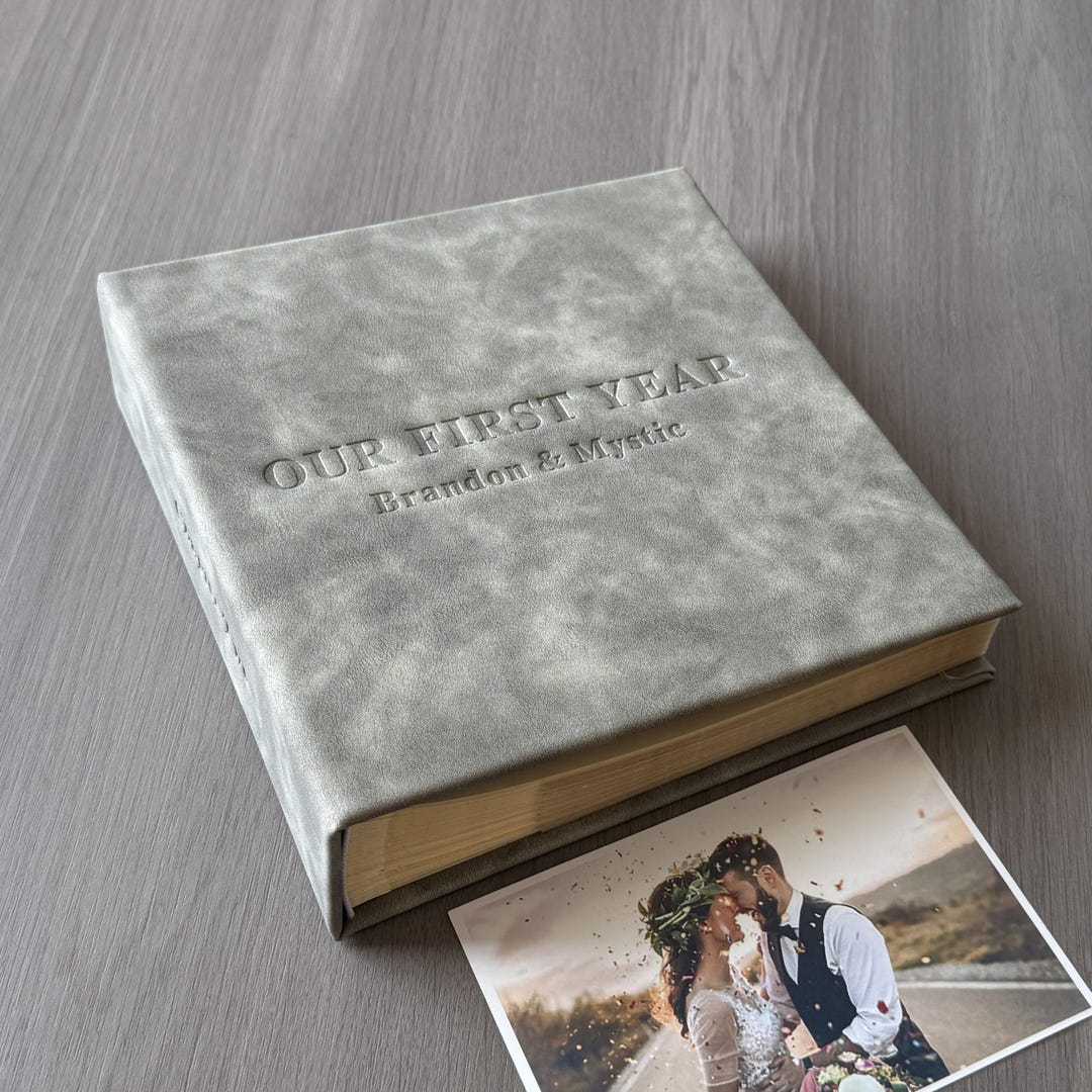 Our First Year Memory Book, Personalized Photo Album With Sleeves for ...