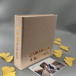 Linen Wedding Photo Album With Sleeves, Hanmade Slip in Scrapbook Album ...