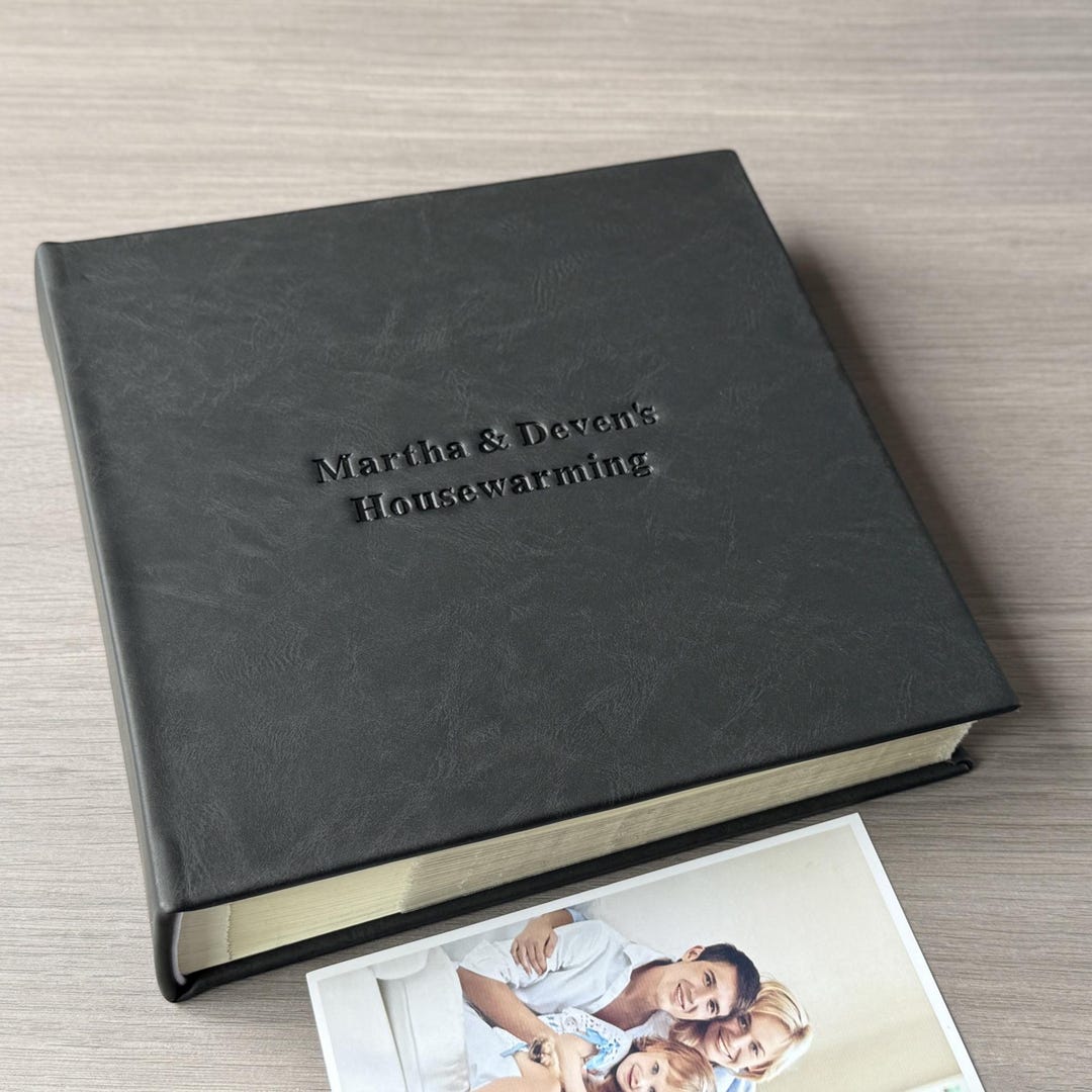 Personalized Photo Album for 4x6 Photos, PU Leather Picture Album With ...