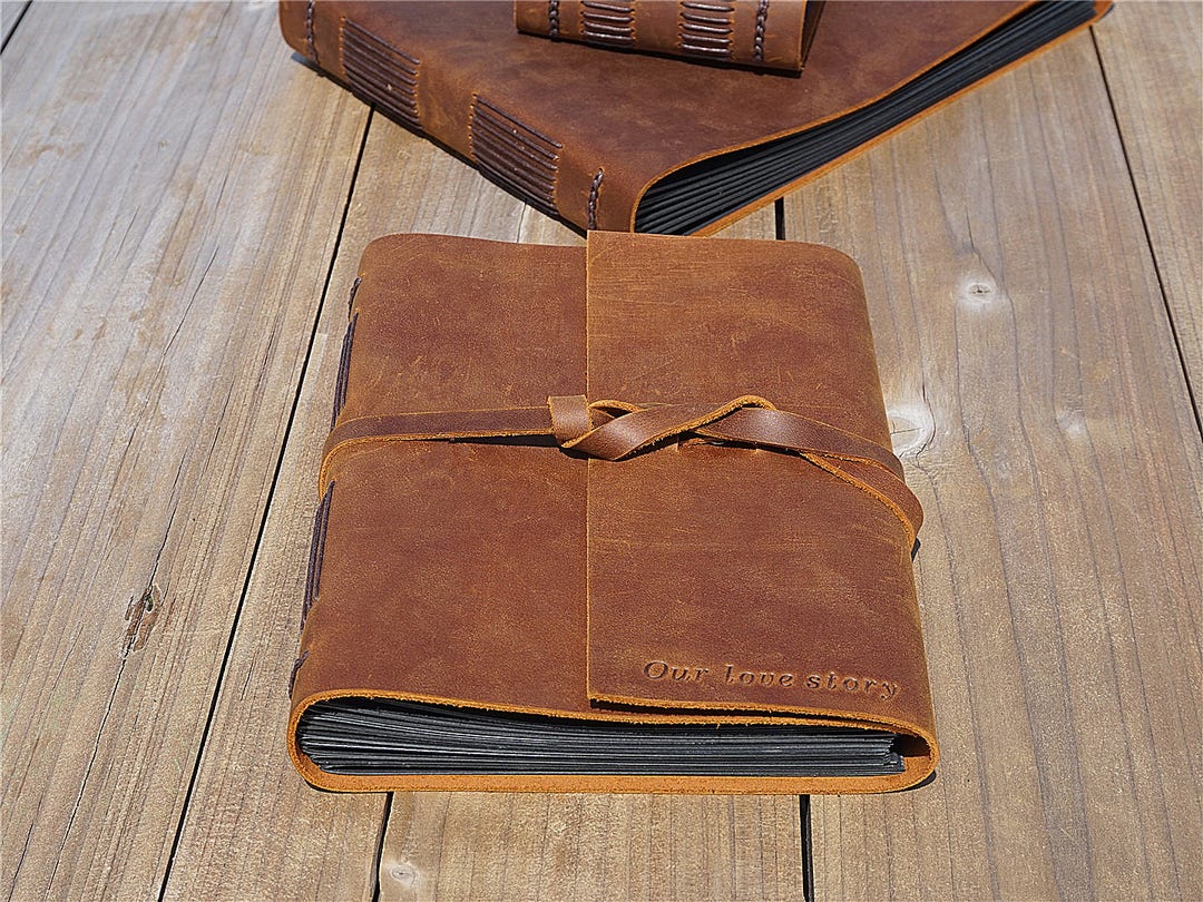 Handmade Leather Photo Album Custom Wedding Album Scrapbook Album ...