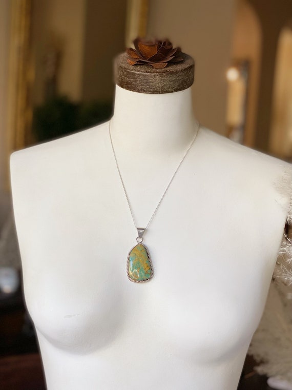 Royston Turquoise Pendant Necklace, Vintage Royston T… - Gem