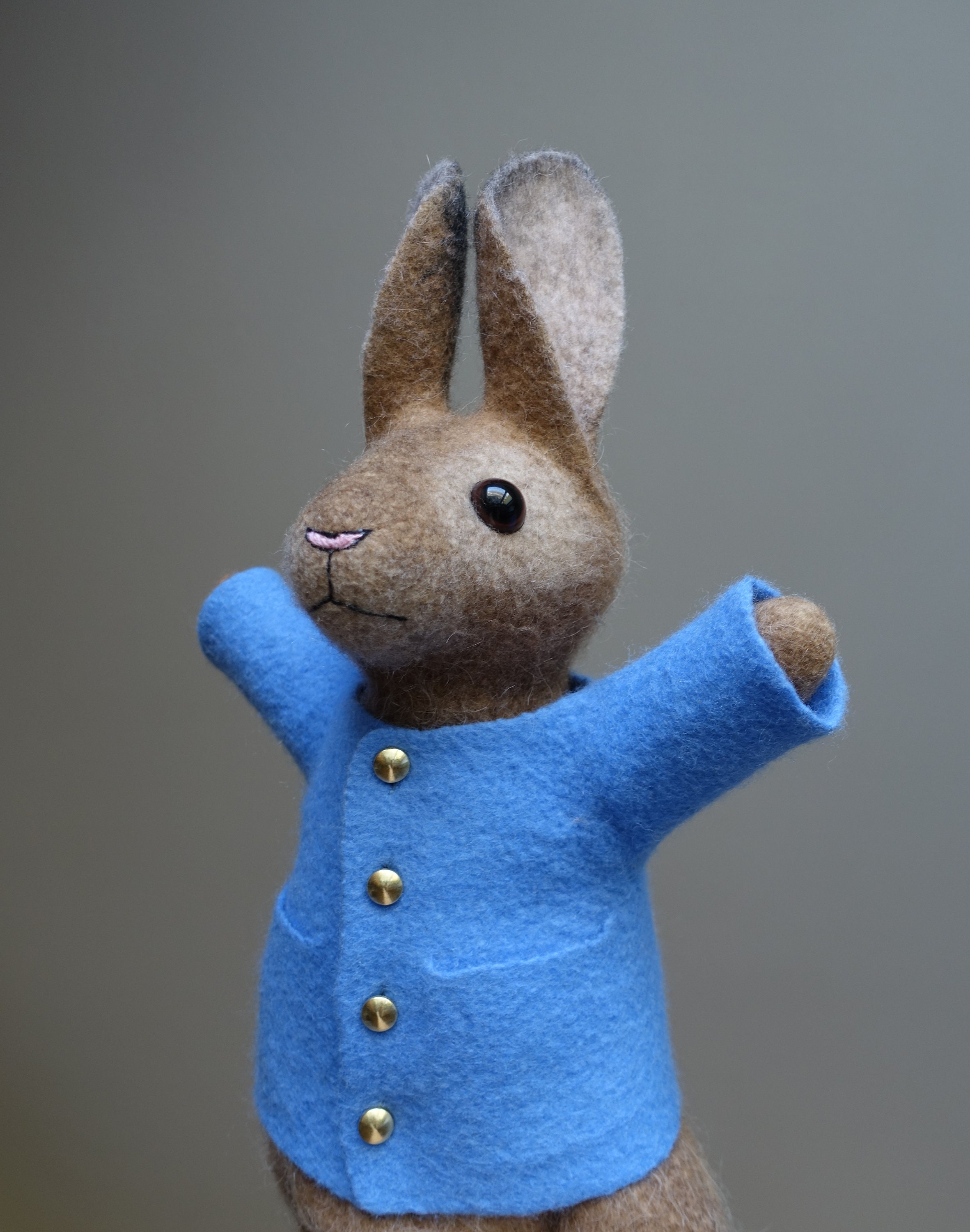 Peter Rabbit hand puppet wet felted bibaboWool toy Felt | Etsy