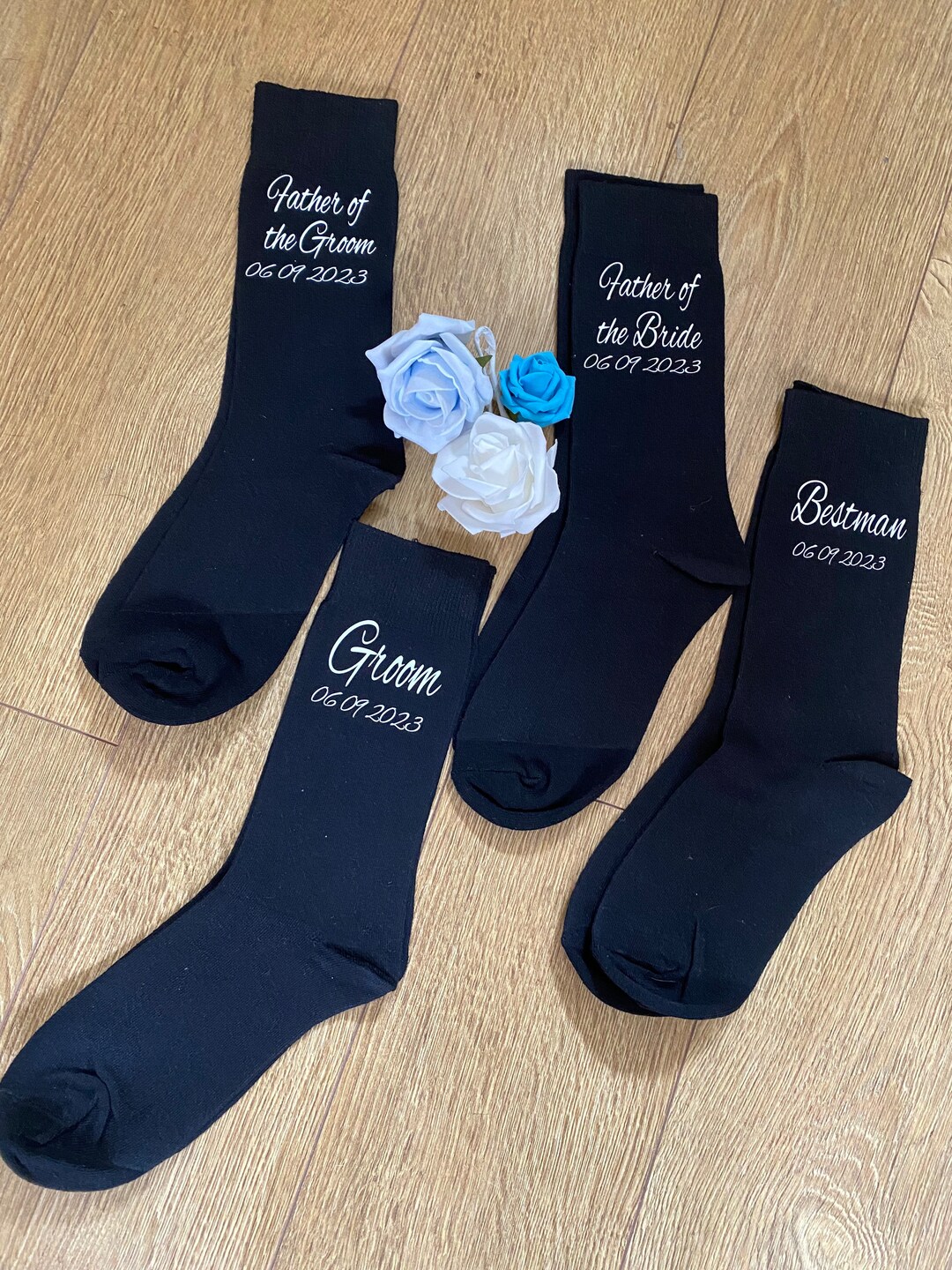 Wedding Party Socks Can Be Personalised With Name and Date of Wedding ...