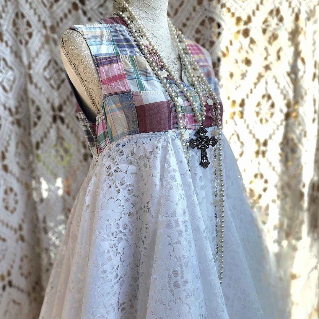 Vintage 80s Bohemian Jacket in Recycled Vintage Lace, Long Hippie Gypsy ...