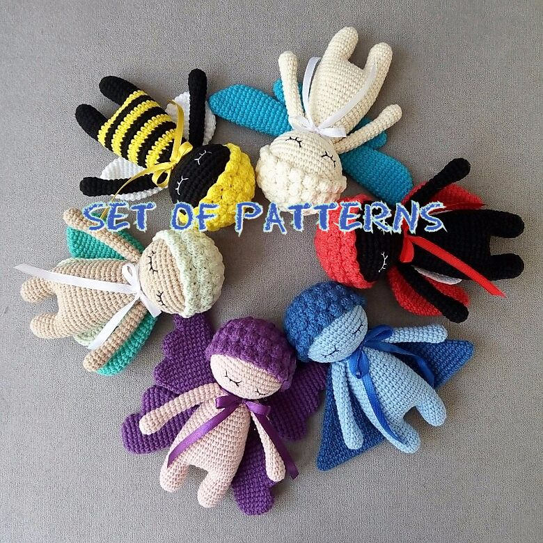 Set of PDF Crochet PATTERNS: Insect Dolls Nelly Handmade Book - Etsy Sweden