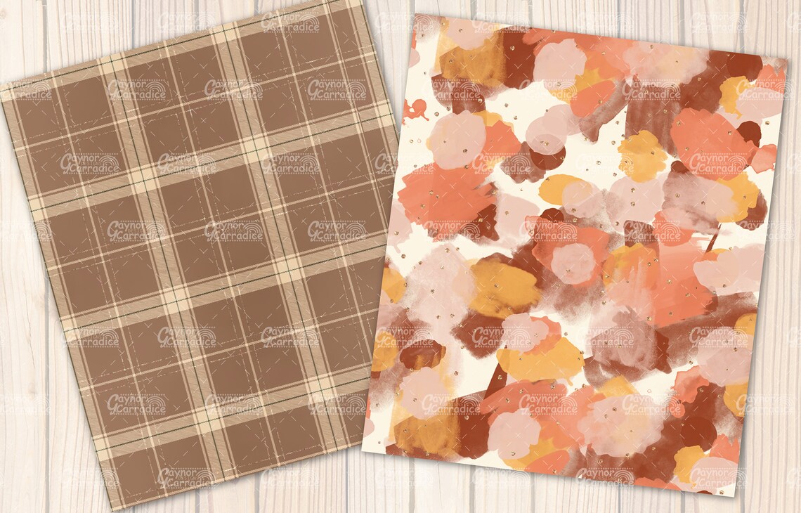 Watercolor Fall Digital Papers - 12 Autumn Seamless Patterns, Pumpkin ...