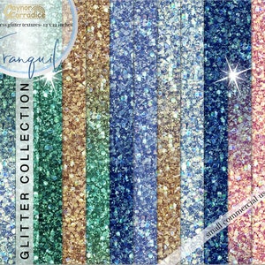 Blush Green and Blue Glitter Digital Papers - Ombre Glitter Seamless ...