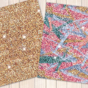 Travel Glitter Digital Papers - Blush, Blue, Gold, Teal Ombre Glitter ...